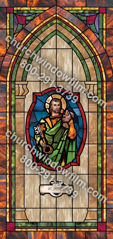 Church Window Film: Decorative stained glass window film.