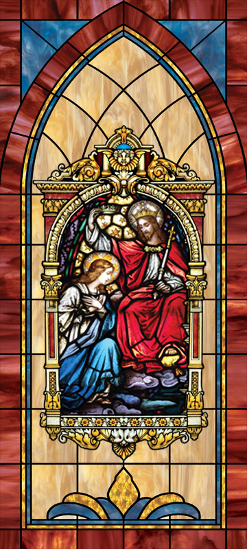 Church Window Film: Decorative stained glass window film.